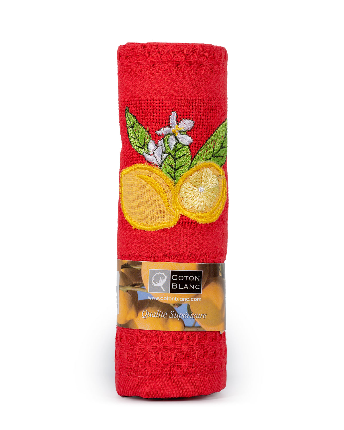 Red Lemons dishtowel– Decors de France